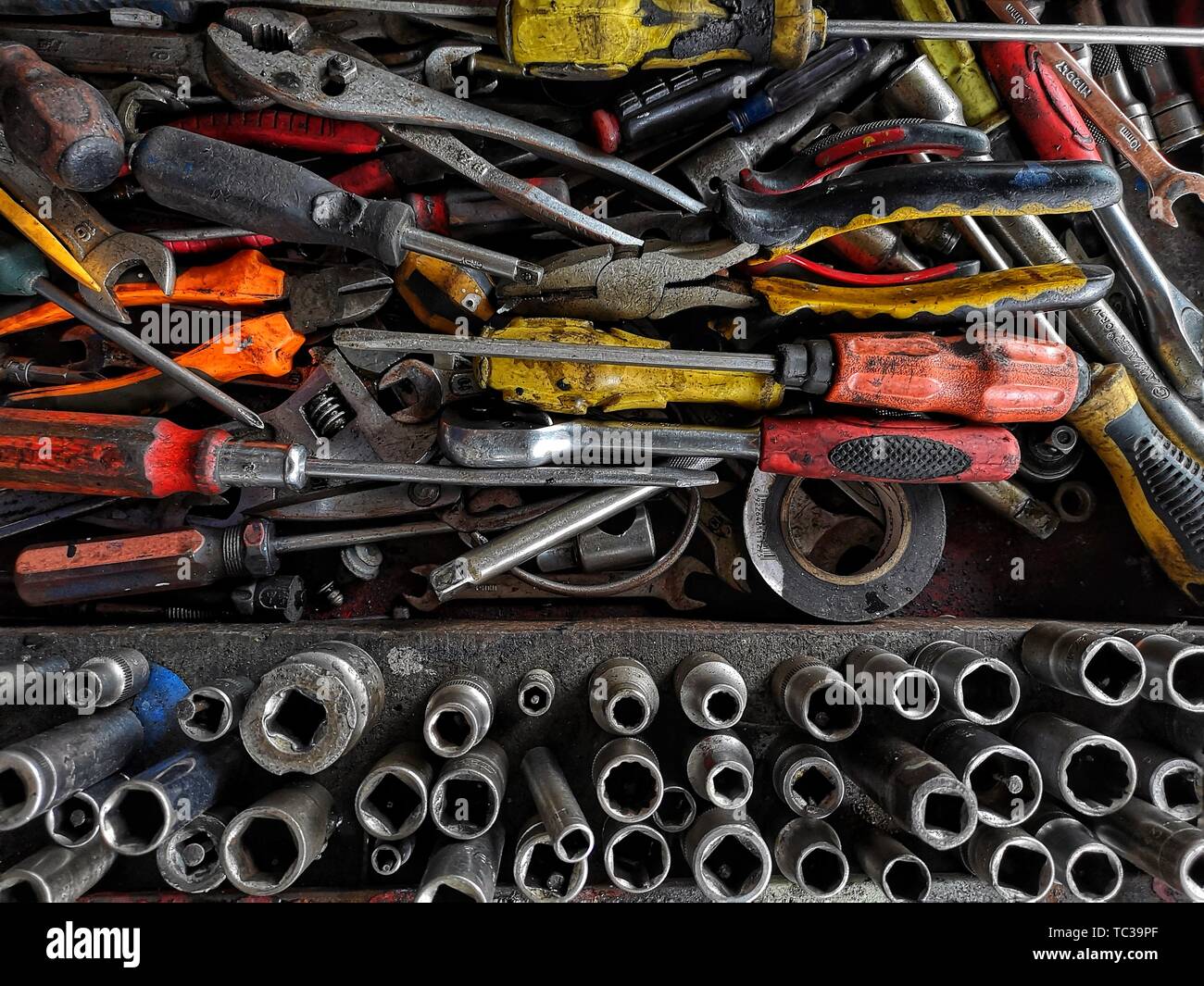 Tools from the garage Stock Photo - Alamy