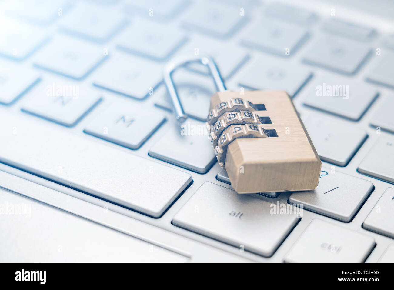 Lock on laptop keyboard Stock Photo - Alamy