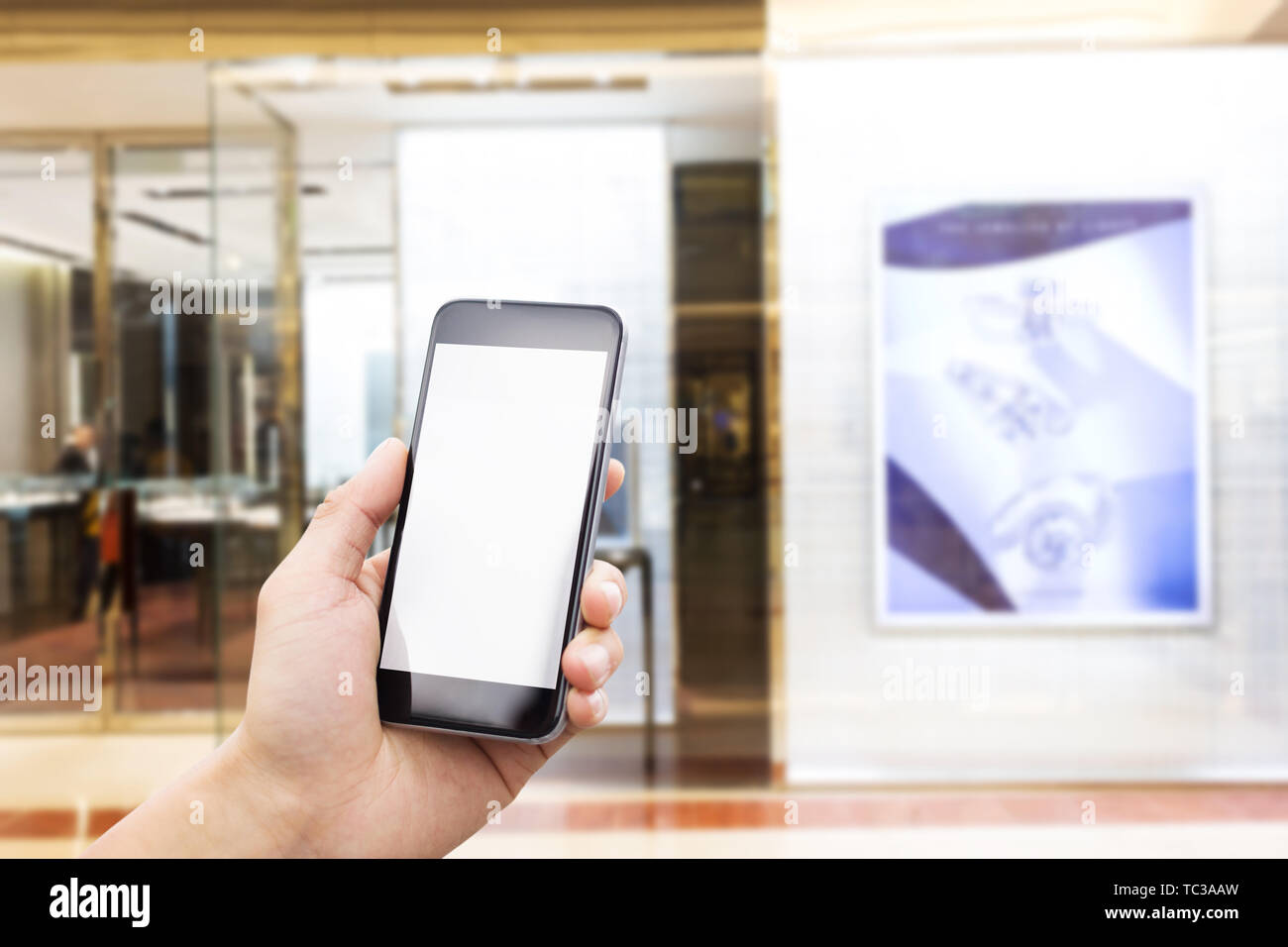 mobile phone with display window of fashion Stock Photo - Alamy