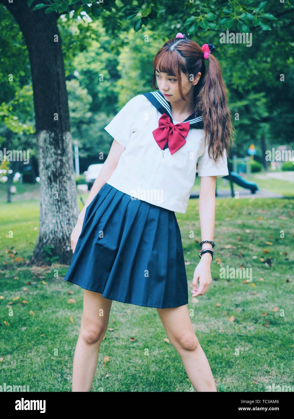 Little cute park portrait Stock Photo - Alamy