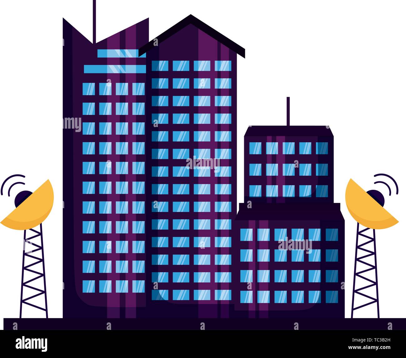 smart city buldings antenna communication Stock Vector Image & Art - Alamy
