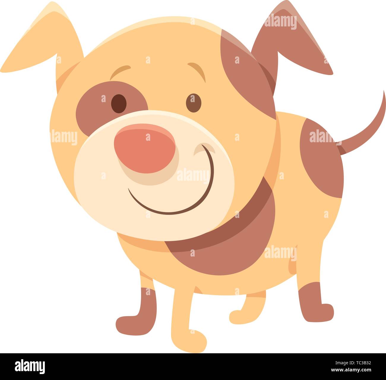 Cartoon Illustration of Cute Spotted Dog Animal Character Stock Vector ...