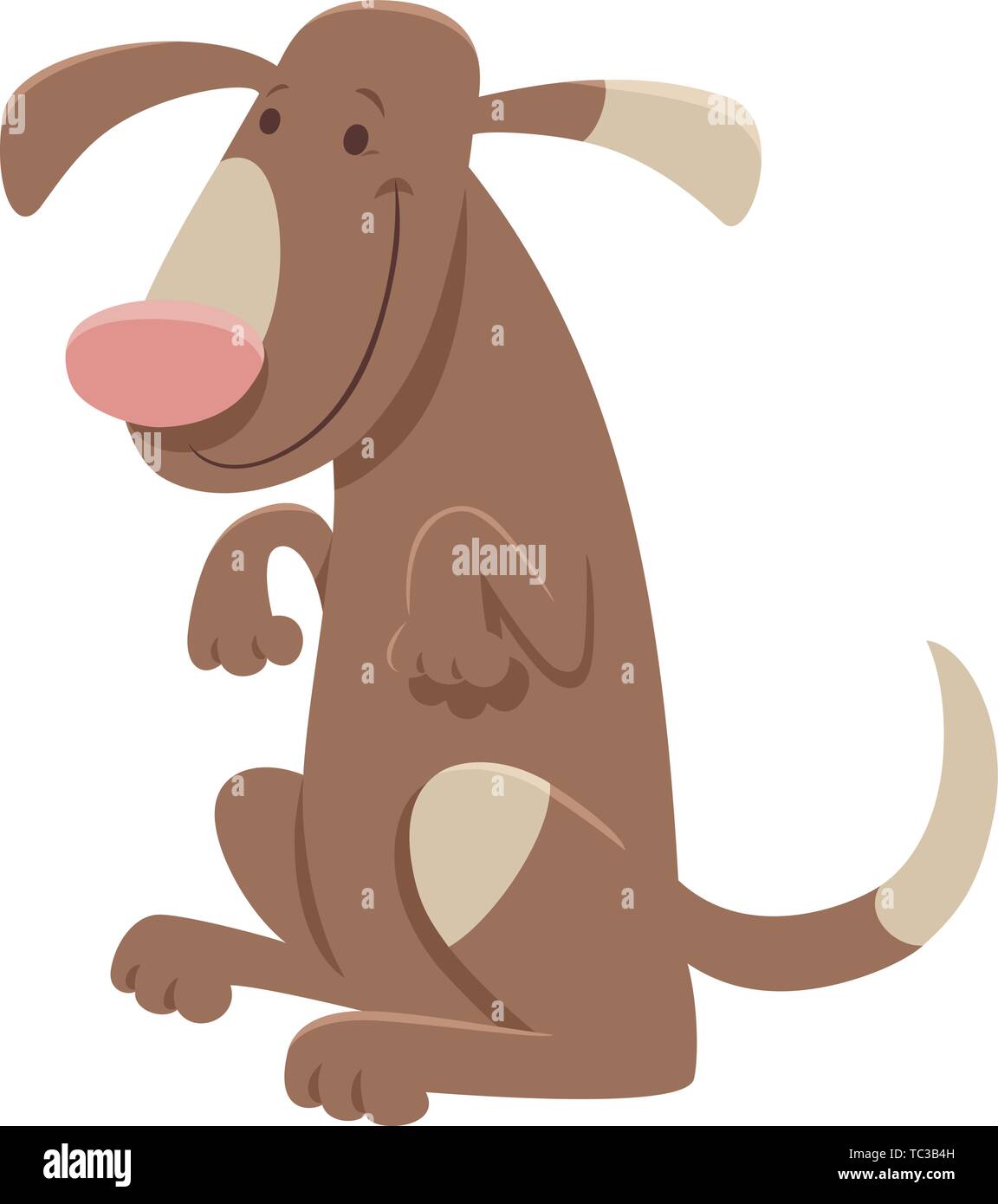 Cartoon Illustration of Funny Spotted Dog Animal Character Stock Vector ...