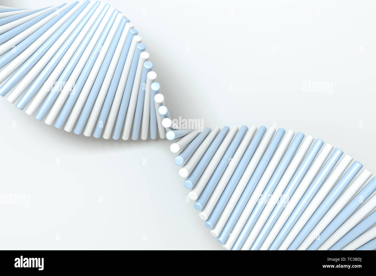 Three-dimensional rendering, spiral DNA with white background Stock ...