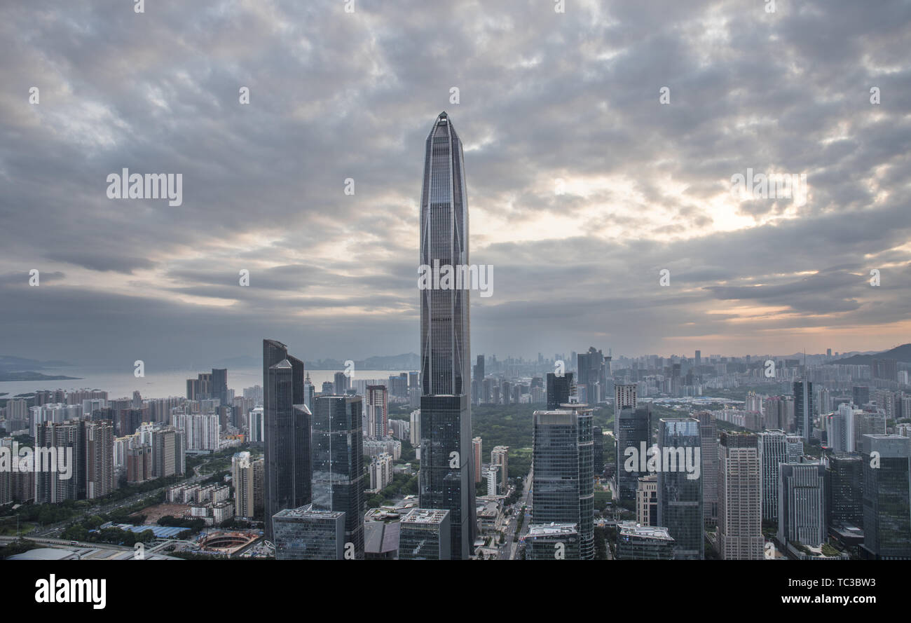 high-rise building building scenery of city skyline complex in shenzhen ...