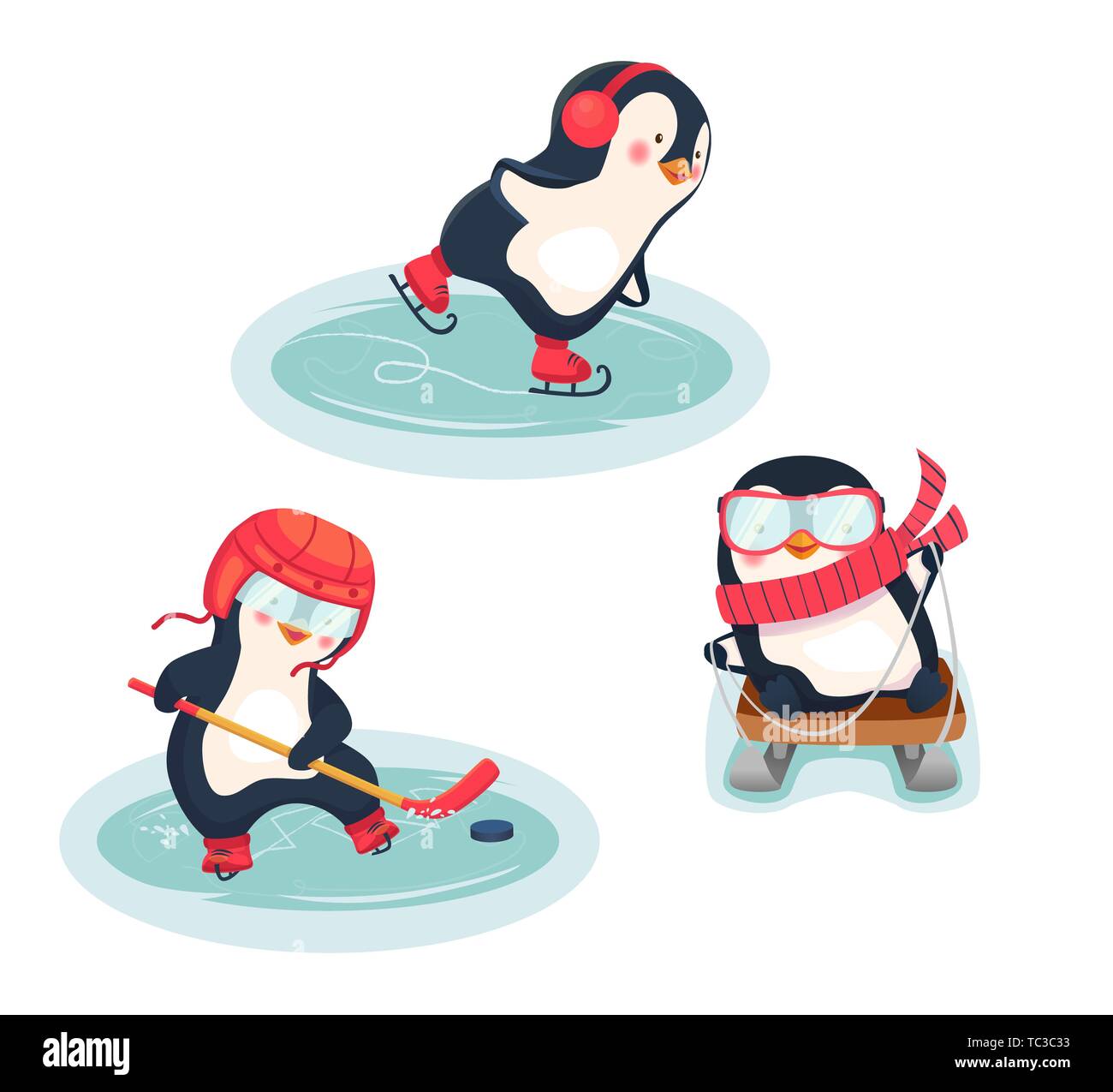 Penguins slide Cut Out Stock Images & Pictures - Alamy