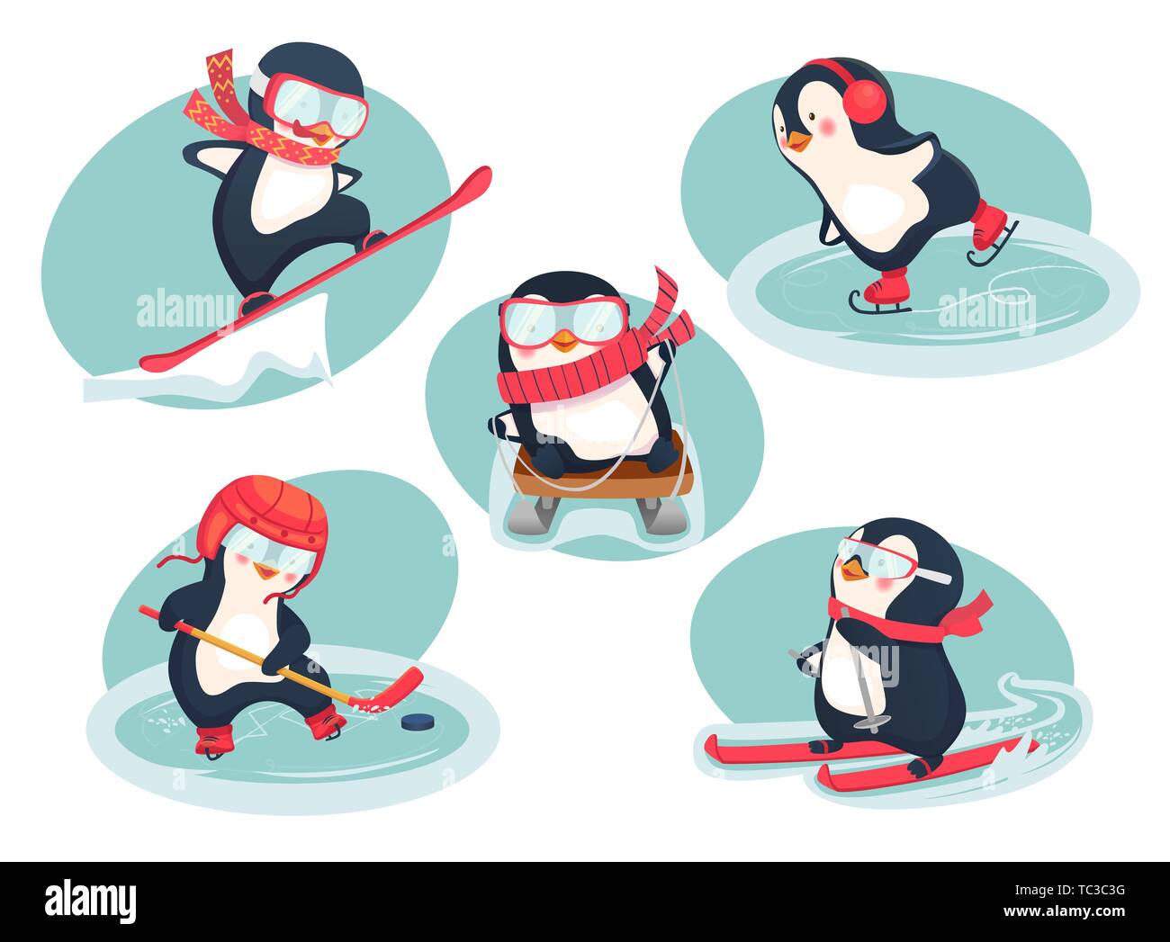 Penguins slide Cut Out Stock Images & Pictures - Alamy