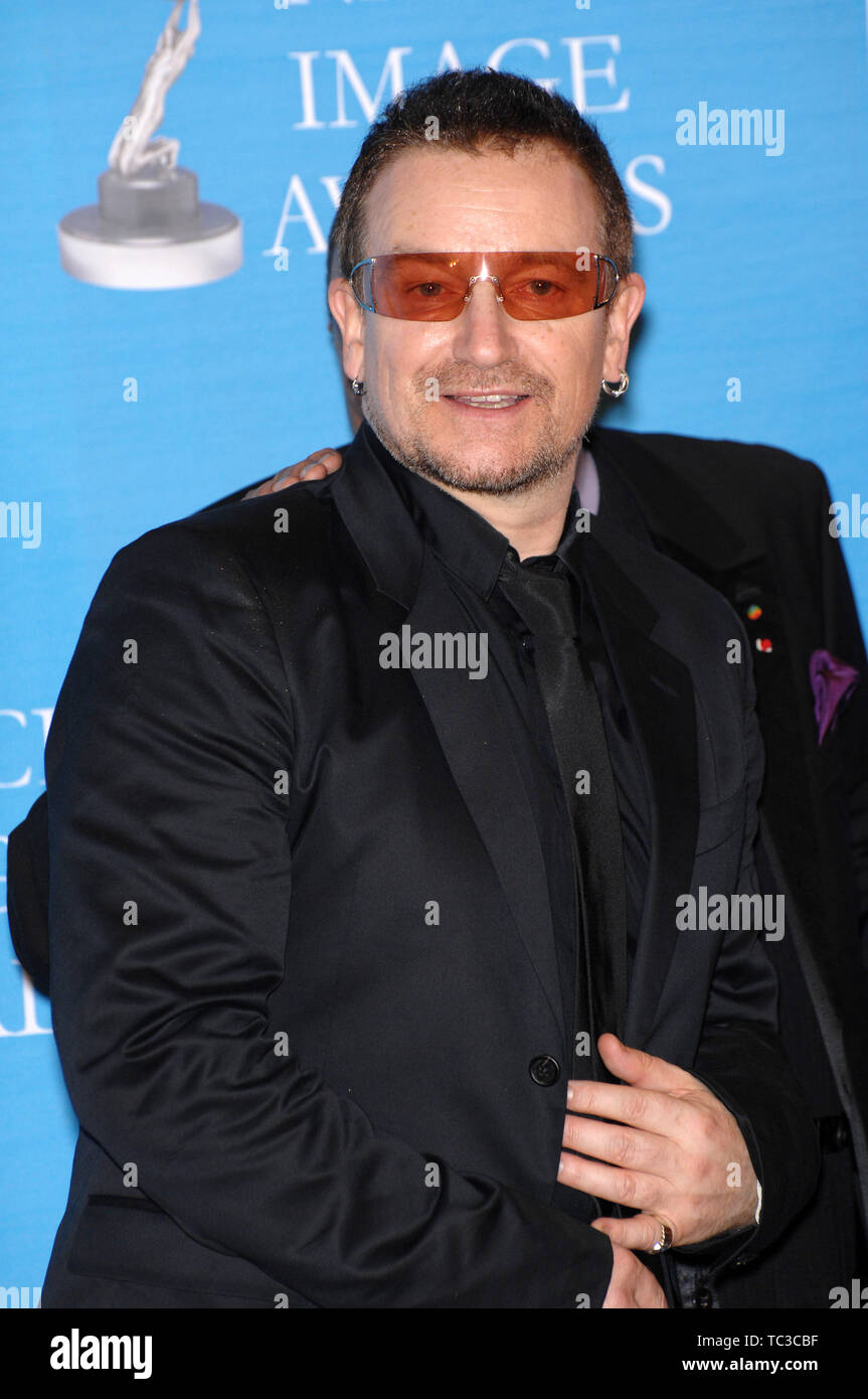 LOS ANGELES, CA. March 02, 2007: Bono at the 38th NAACP Image Awards at ...