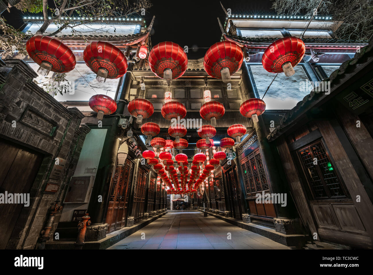 Kam Lai Street full of lanterns Stock Photo - Alamy