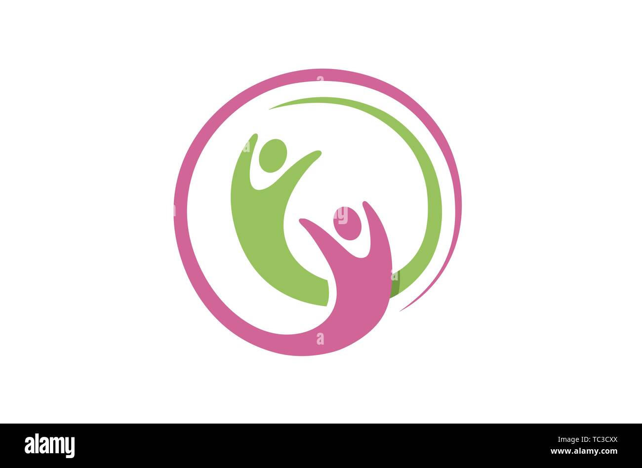 Colorful Abstract Couple Logo Vector Symbol Design Illustration Stock ...