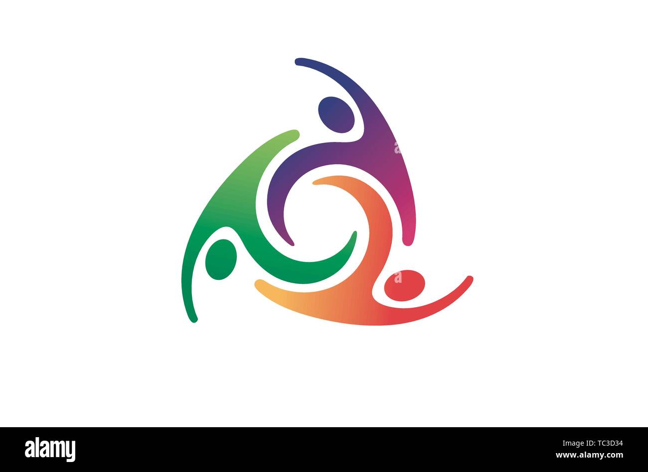 Creative Colorful Three People Logo Vector Symbol Stock Vector Image ...