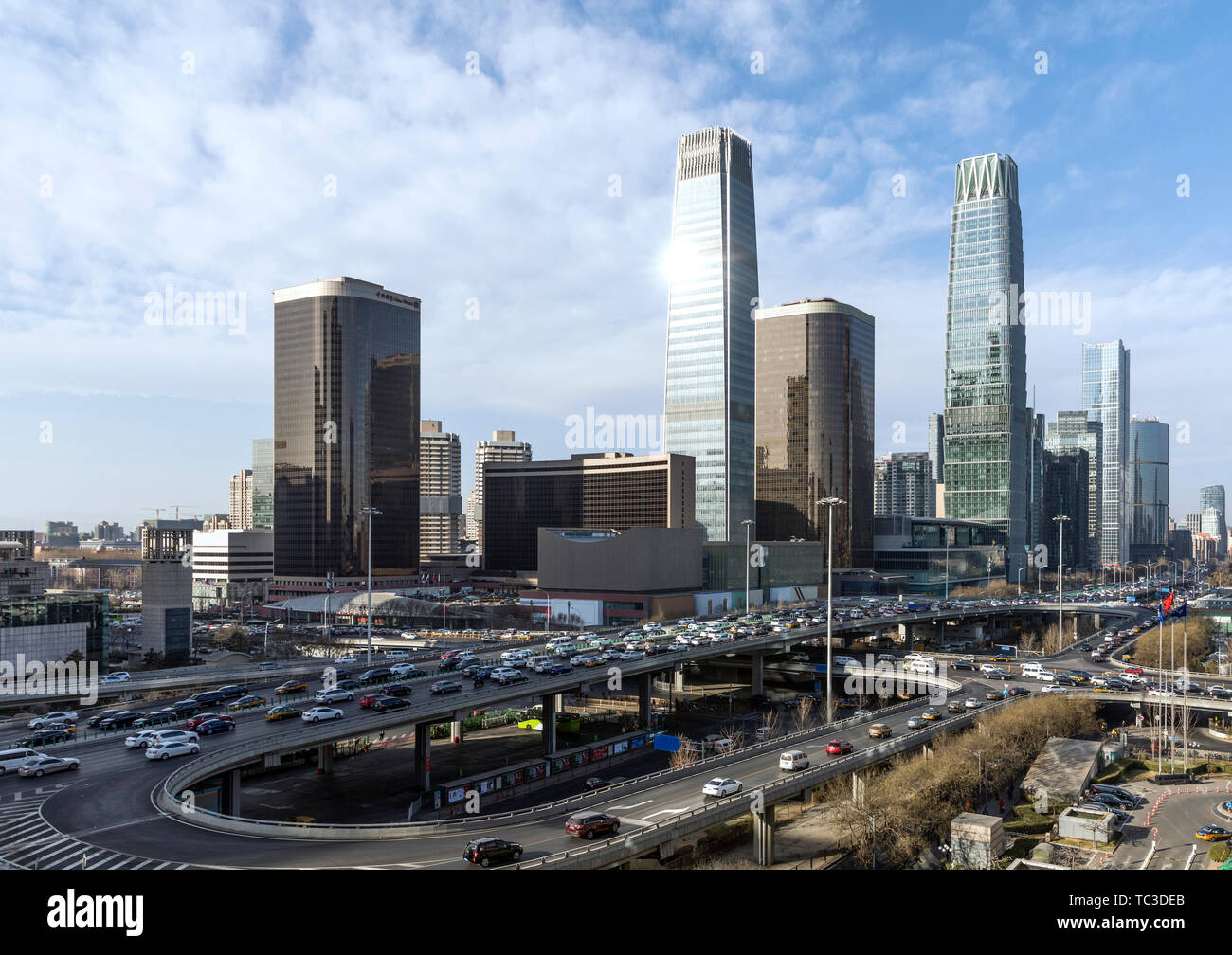 High rise building expressway and finance asia china financial district ...