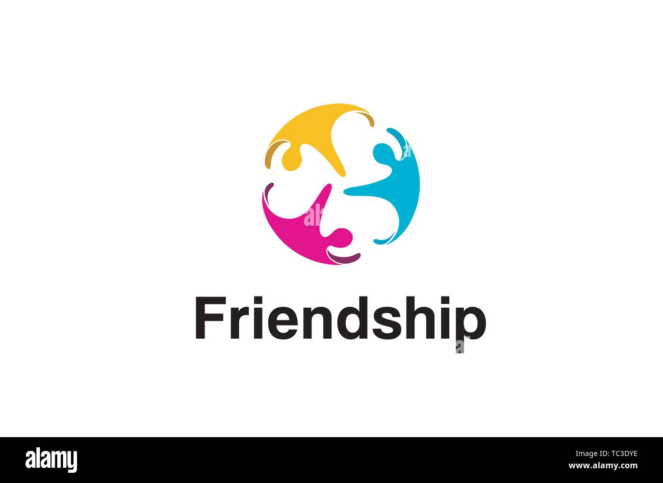 Creative Colorful Three People Logo Vector Symbol Stock Vector Image ...