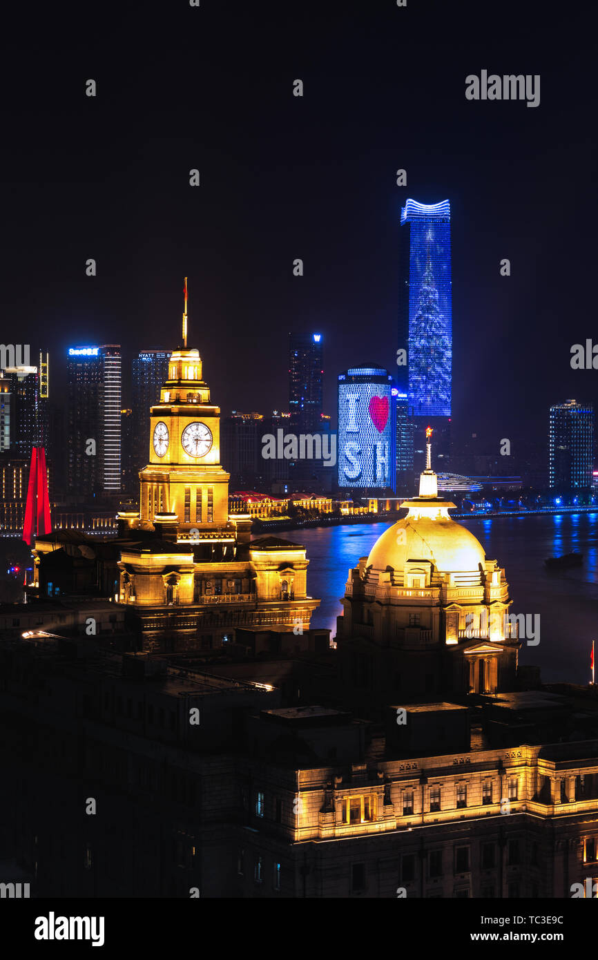 Night view of Shanghai Bund Stock Photo - Alamy