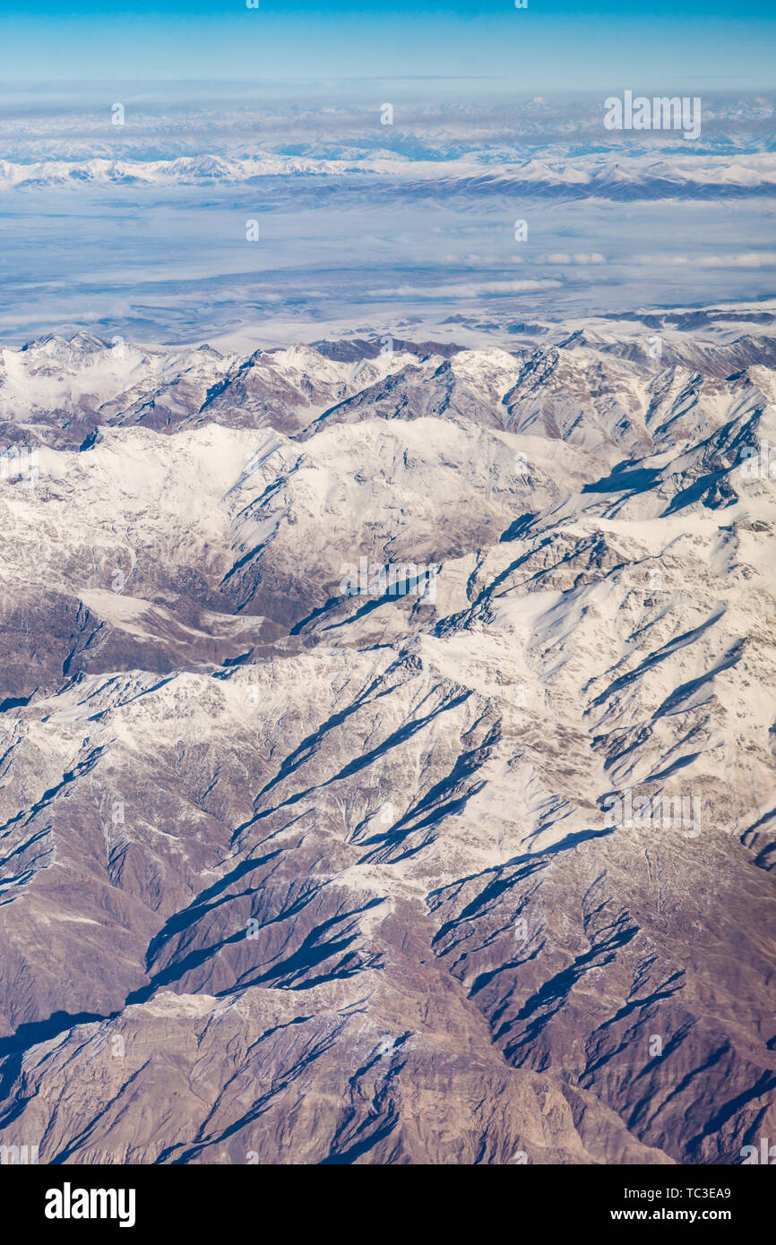 Plateau, mountains, snow mountains, aerial photography Stock Photo - Alamy