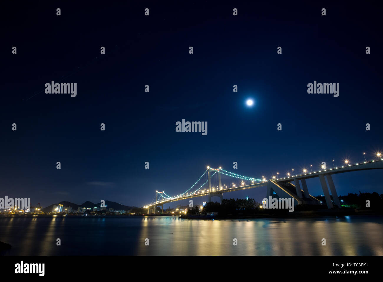 Bridge at night Stock Photo - Alamy