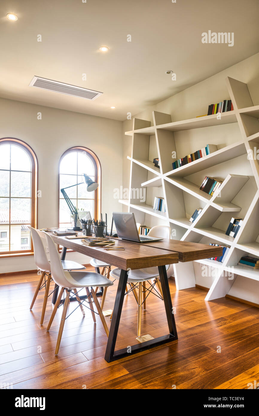 Interior of modern reading room Stock Photo - Alamy