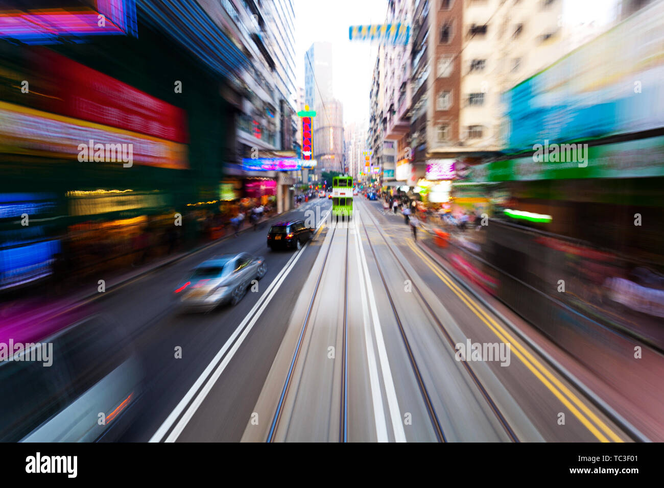 traffic blur motions in modern city hong kong street Stock Photo - Alamy