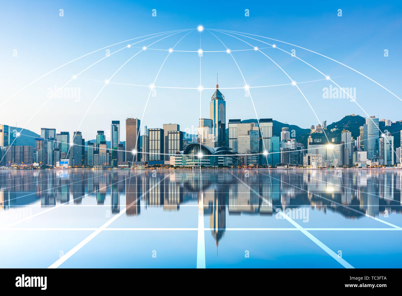 Hong Kong City Scenery and Technology Concept Stock Photo - Alamy
