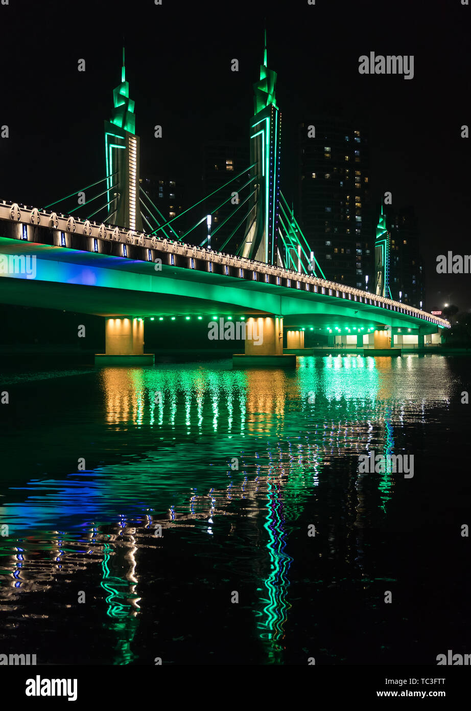The gorgeous bridge in the night Stock Photo - Alamy