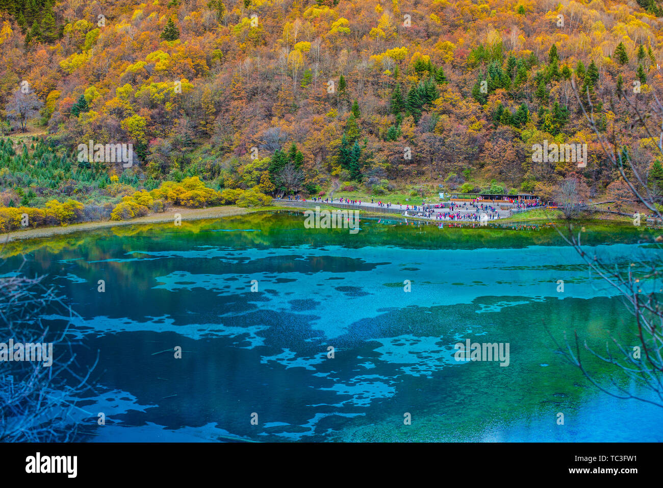 Jiuzhaigou colorful pool Stock Photo - Alamy