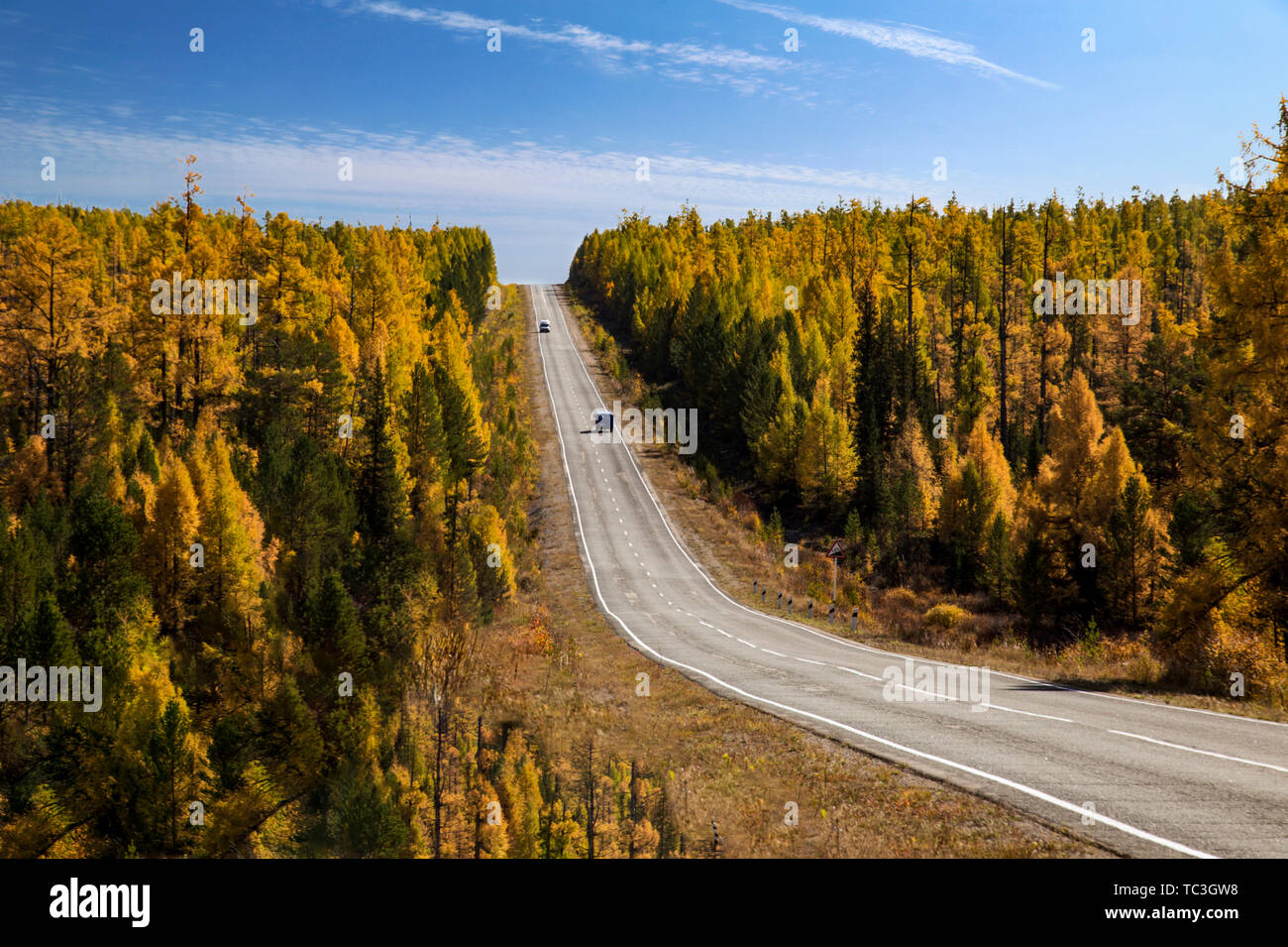 Siberia landscape roads hi-res stock photography and images - Alamy