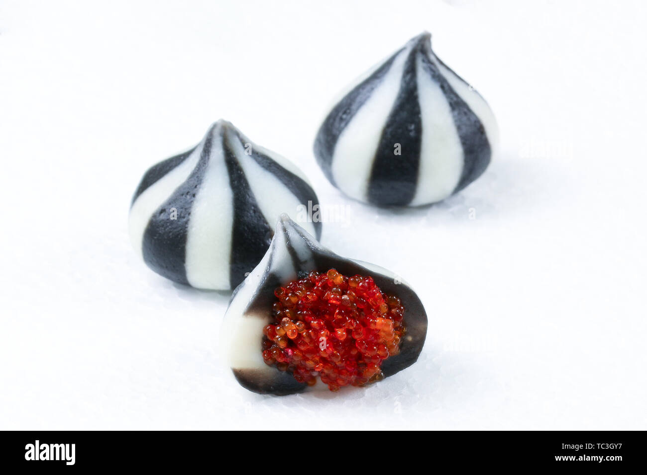 Fish balls stuffed white cheese fish balls color brushed fish balls red ...