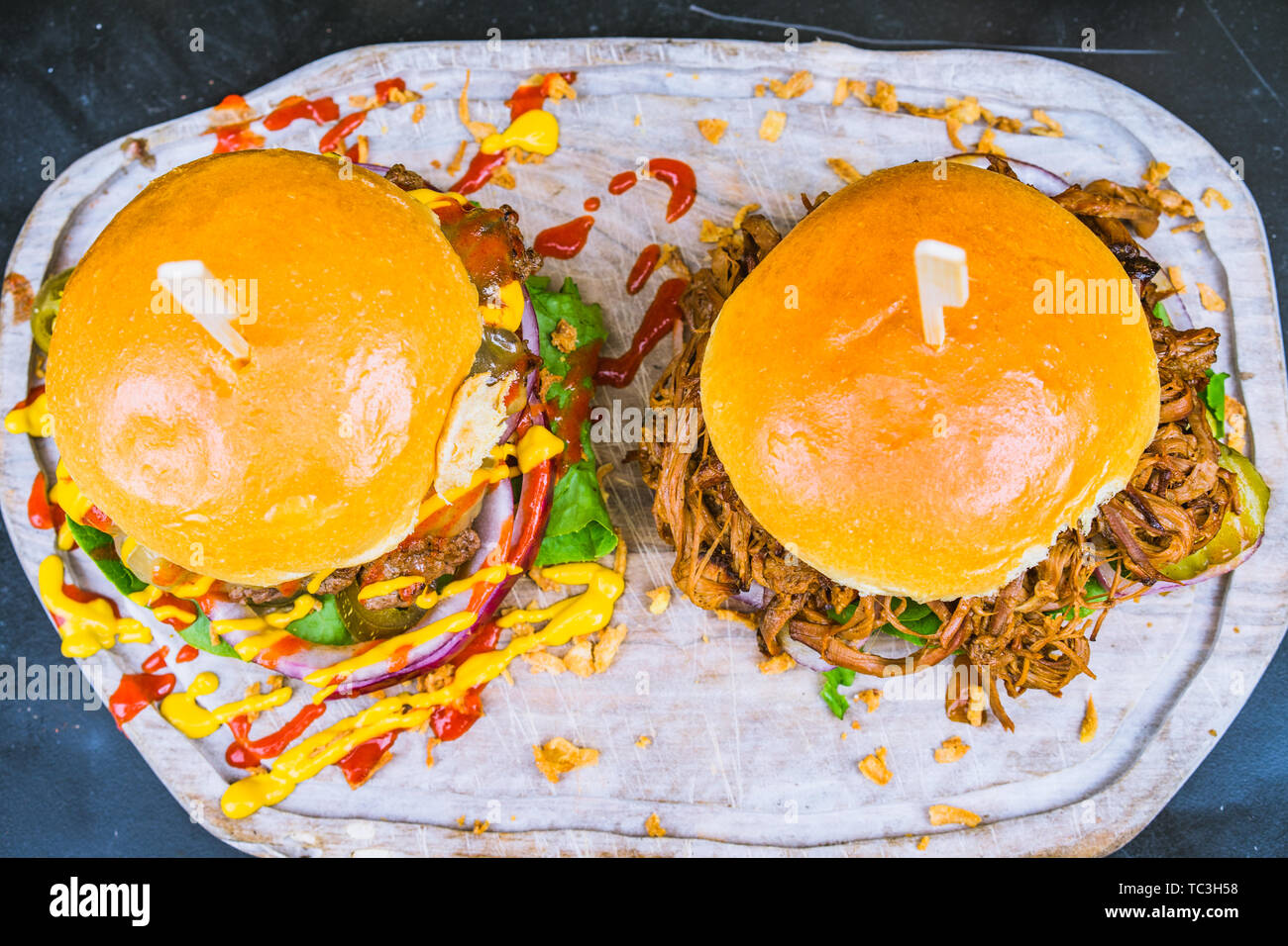 Delicious hamburger material Stock Photo - Alamy