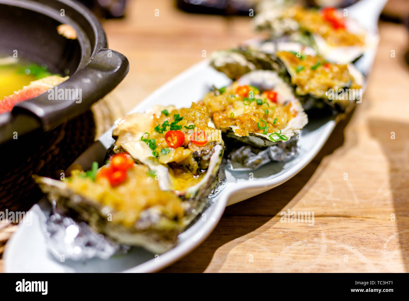 Delicious Chinese food on table Stock Photo - Alamy