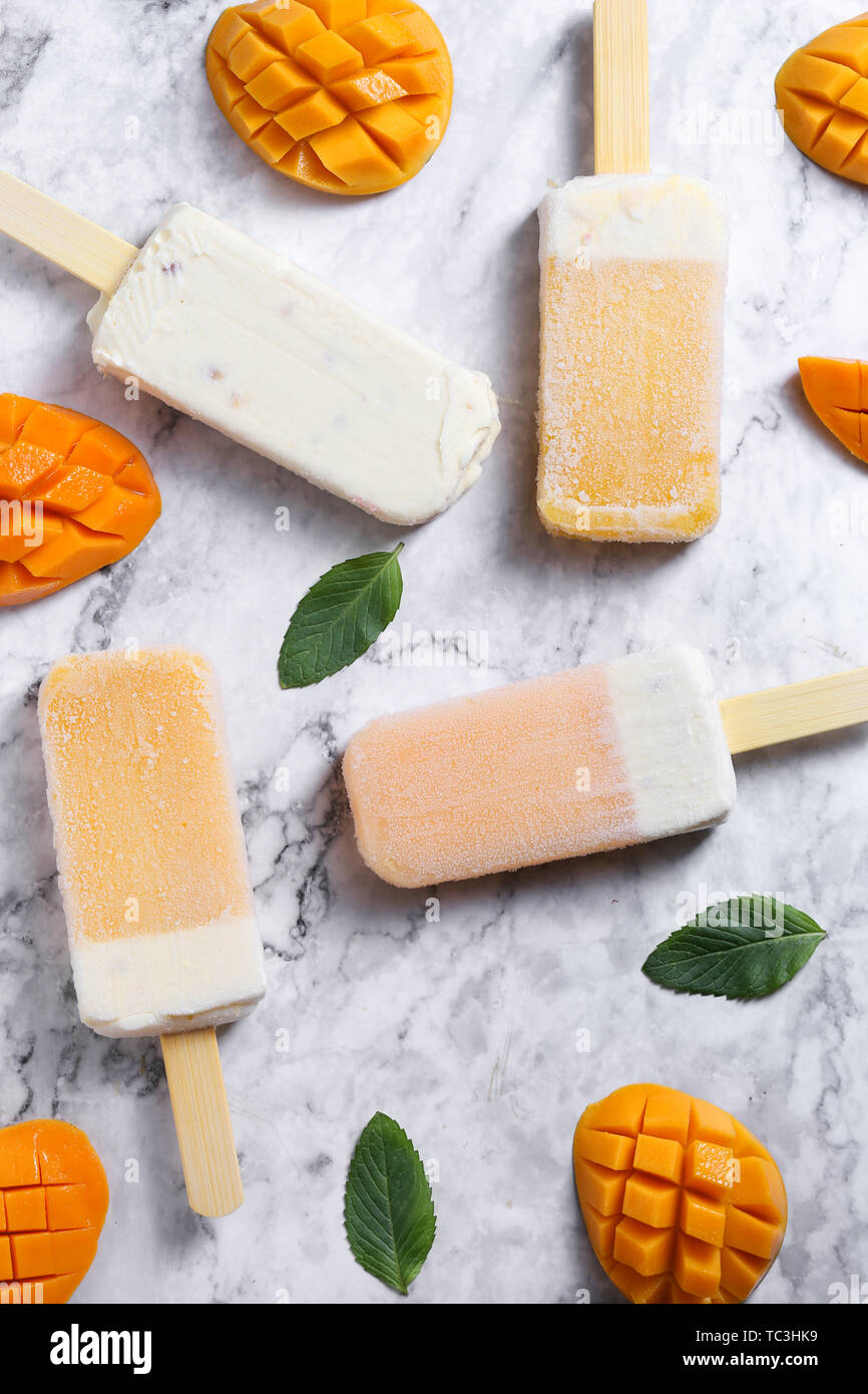 Mango milk pops Stock Photo - Alamy
