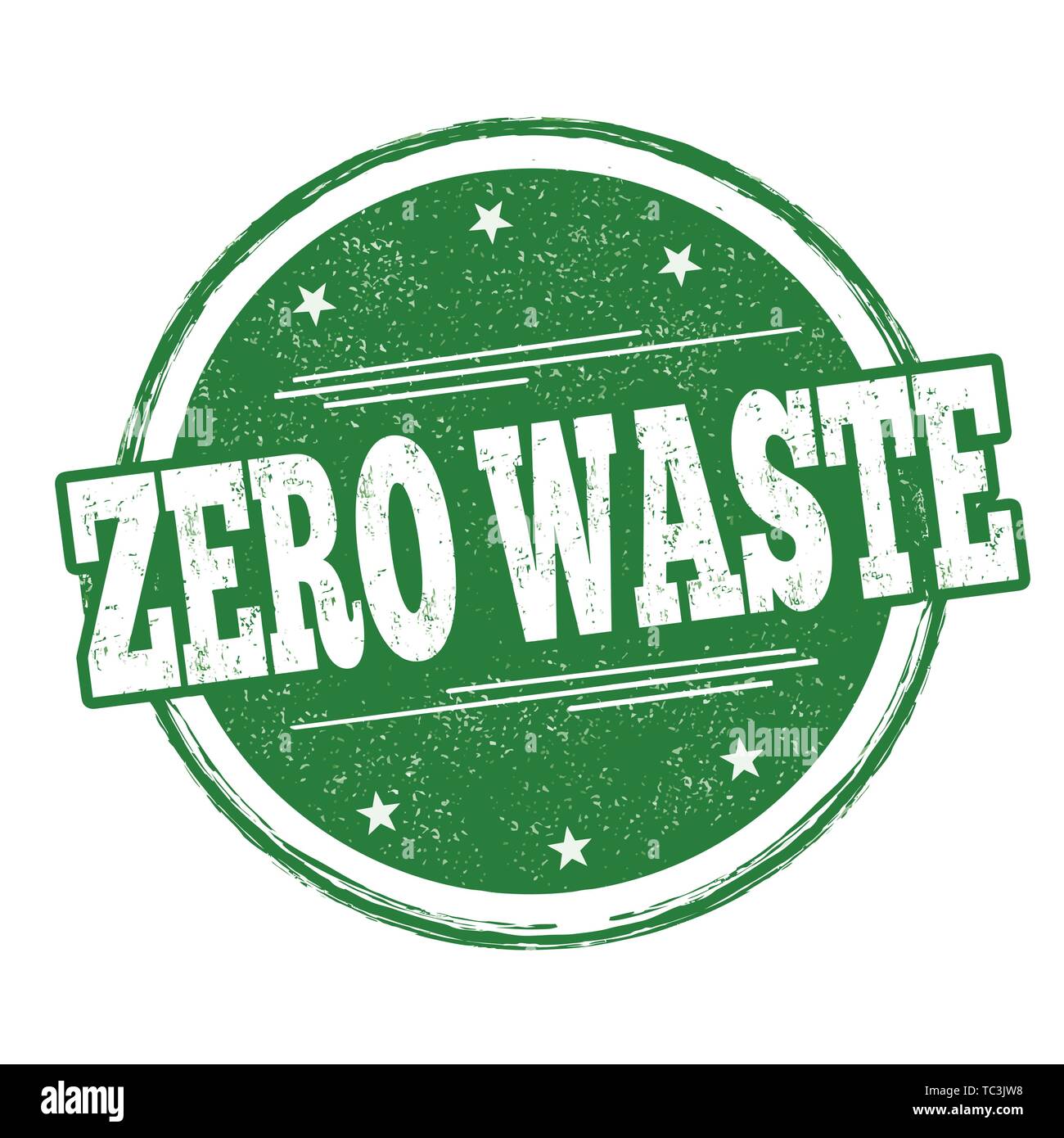 Zero waste sign or stamp on white background, vector illustration Stock ...
