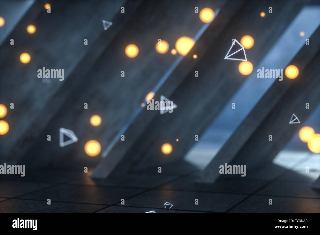 Three-dimensional rendering, fireflies in a dark room Stock Photo - Alamy