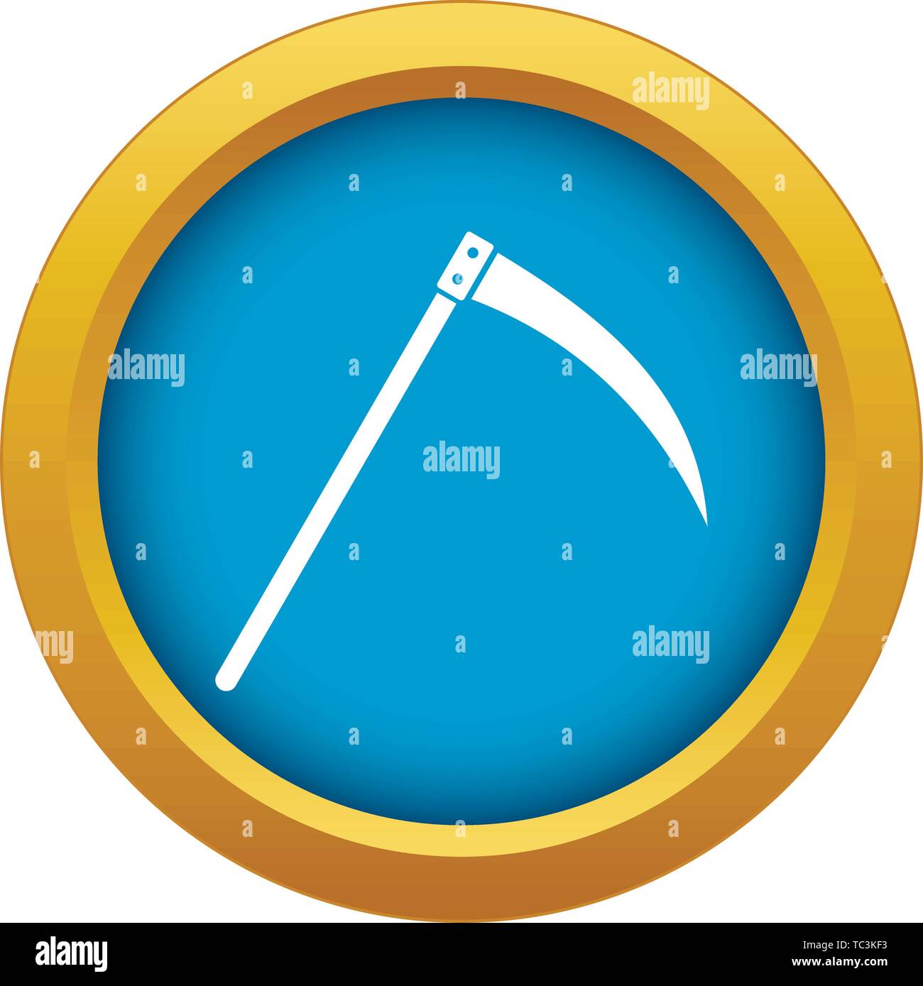 Scythe icon blue vector isolated Stock Vector Image & Art - Alamy