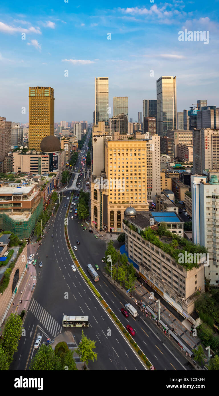 Shu Du Avenue scenery in Chengdu Stock Photo - Alamy