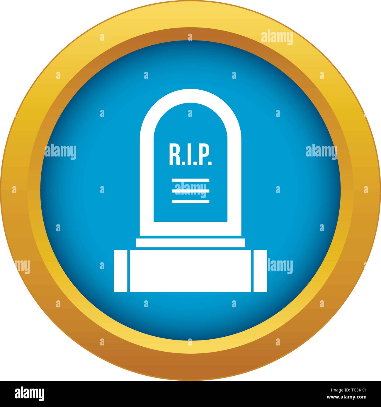 Headstone icon blue vector isolated Stock Vector Image & Art - Alamy