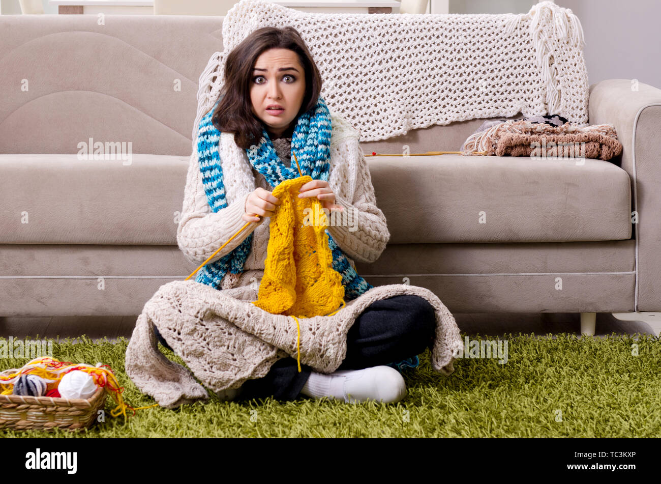 Frustrated woman and knit hi-res stock photography and images - Alamy
