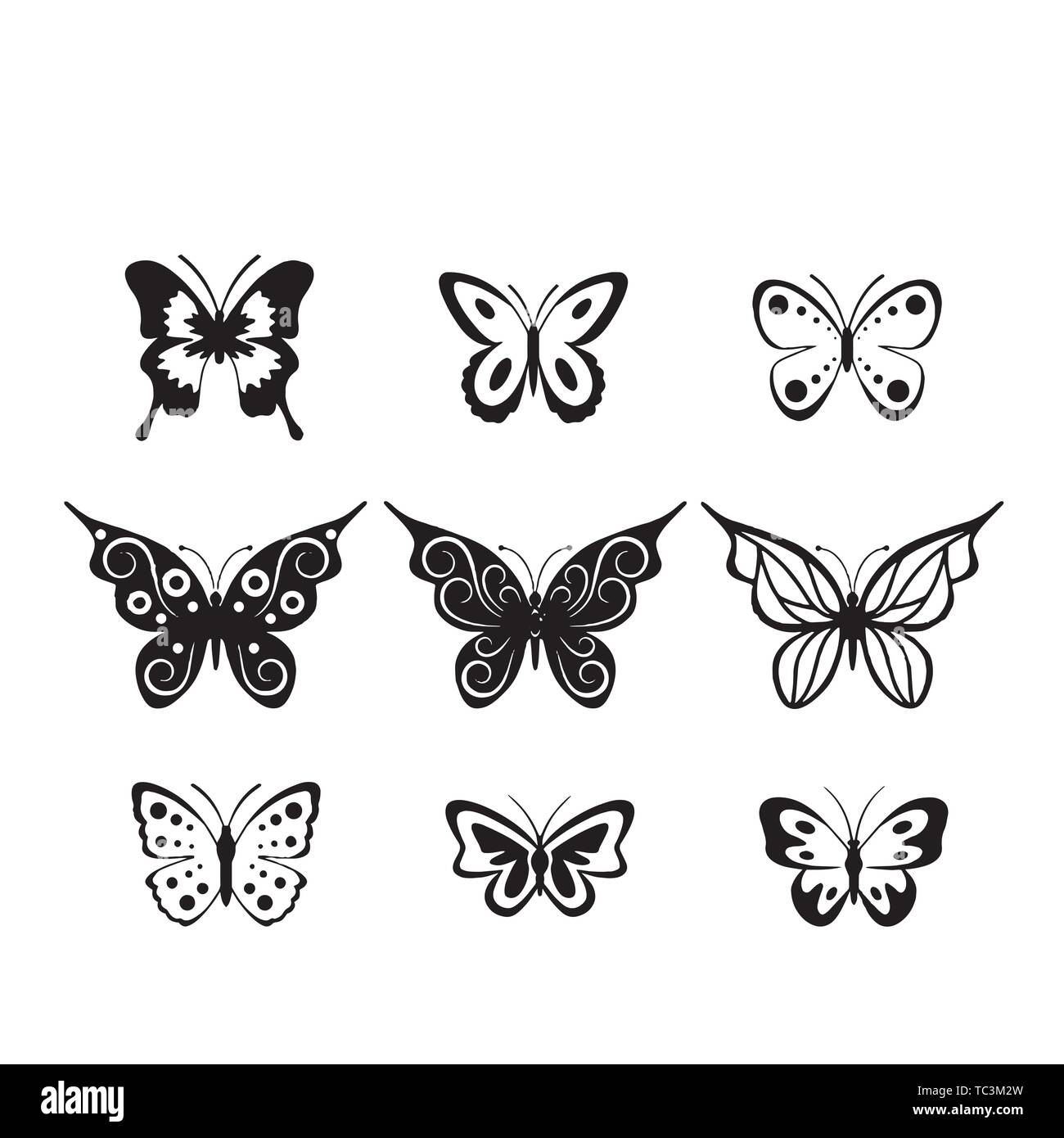 insect butterfly outline vector. nature coloring book insect butterfly ...