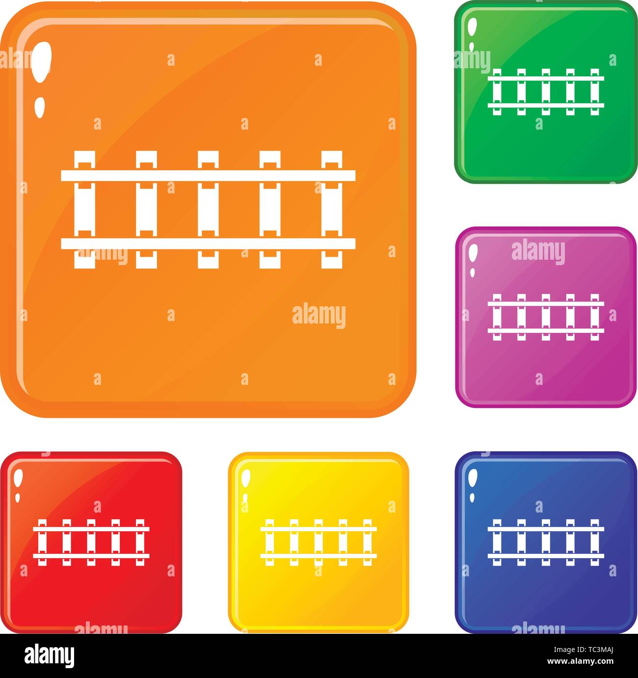 Railway icons set vector color Stock Vector Image & Art - Alamy