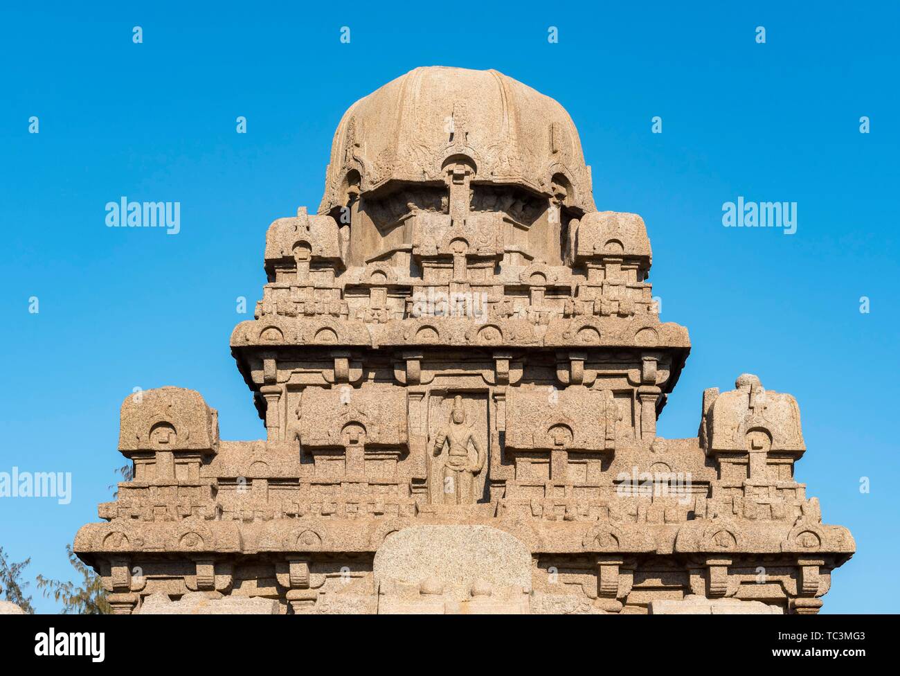 Dharmaraja Ratha monument, Pancha Rathas, Five Rathas, Mahabalipuram ...