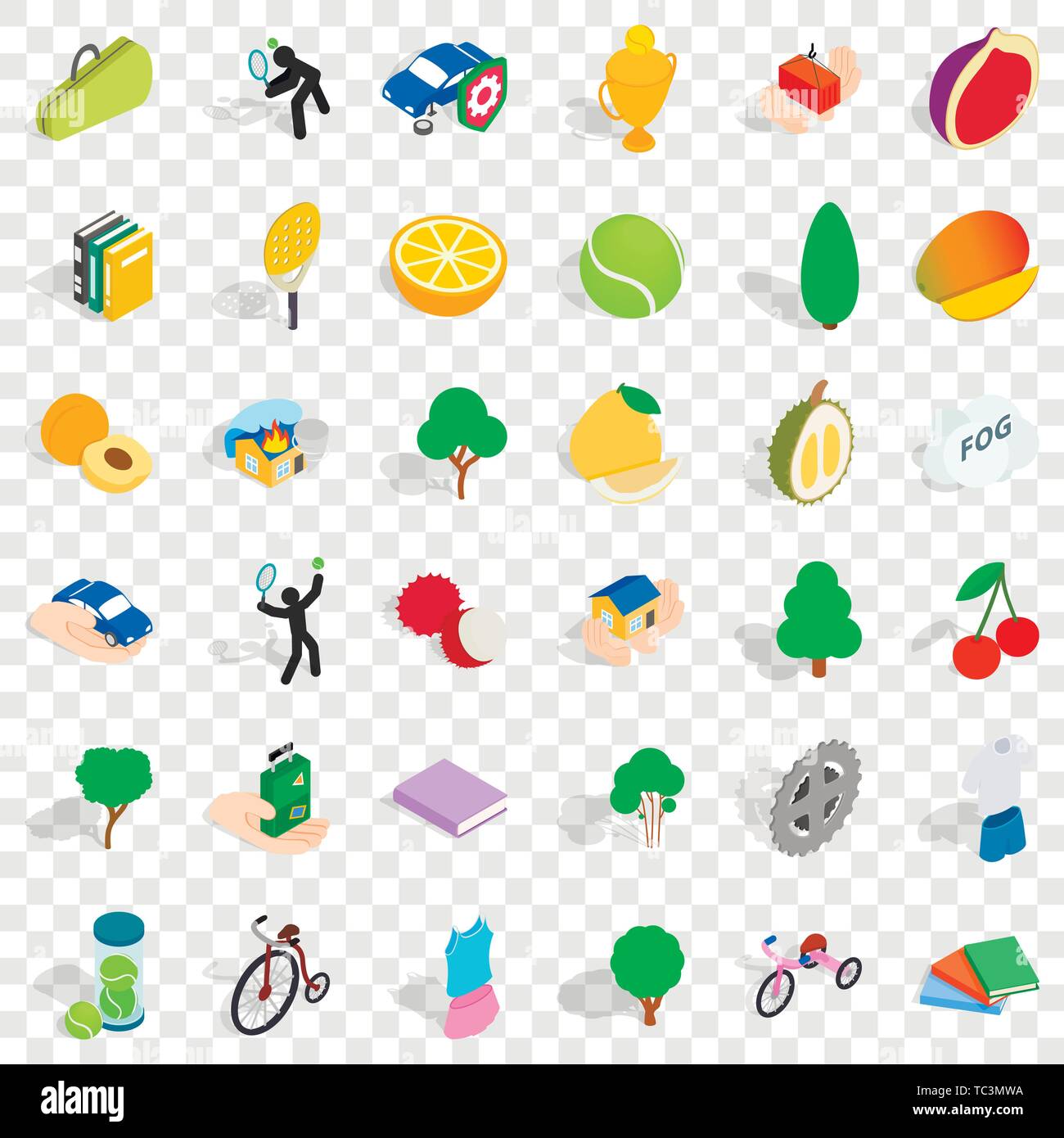 Needed icons set, isometric style Stock Vector Image & Art - Alamy