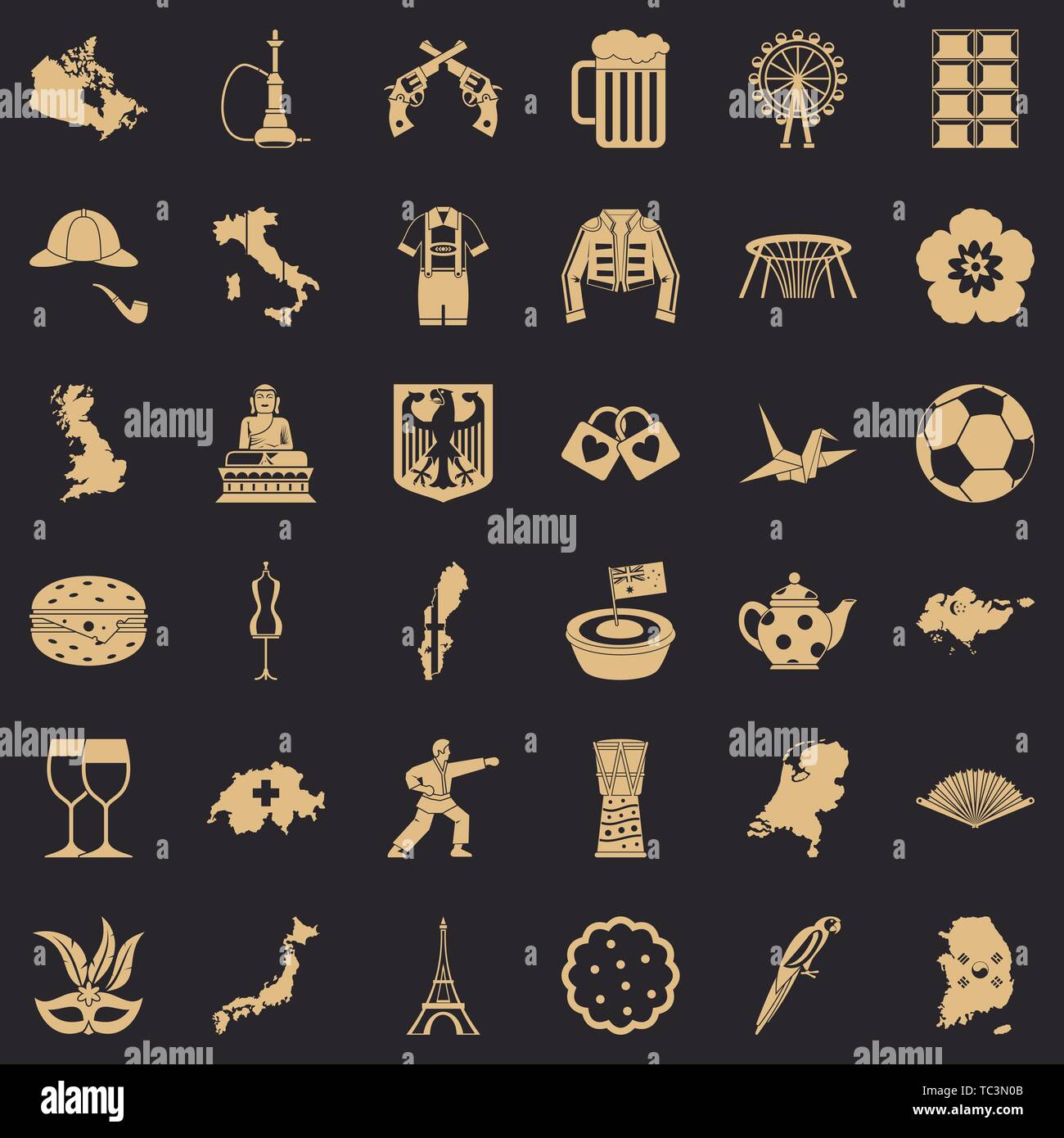 World map icons set, simple style Stock Vector Image & Art - Alamy