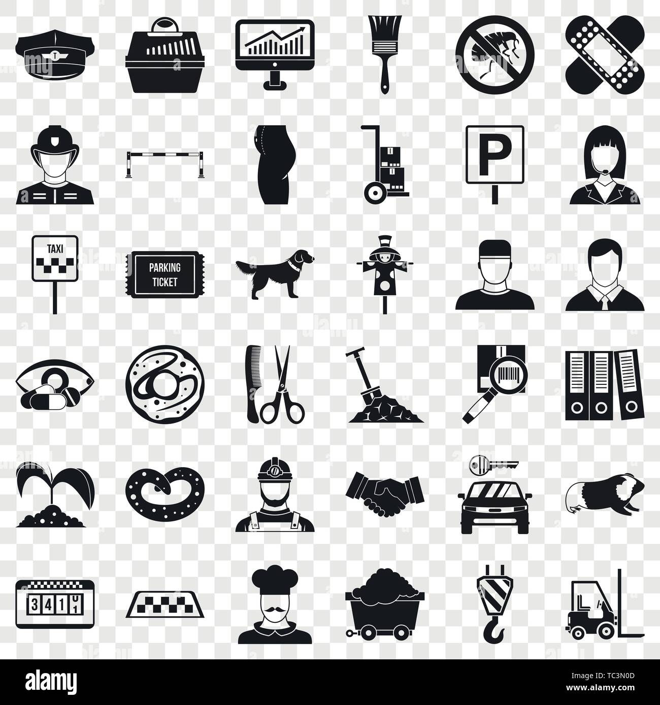 Worker icons set, simle style Stock Vector Image & Art - Alamy