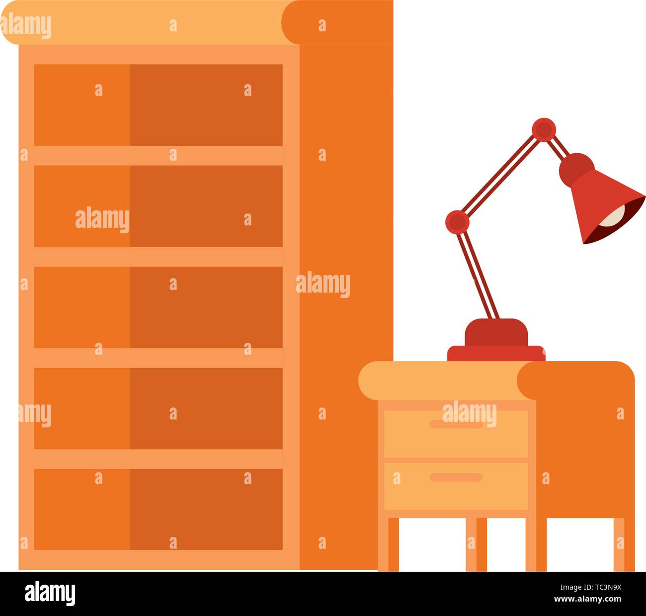 wooden bookshelf on white background Stock Vector Image & Art - Alamy