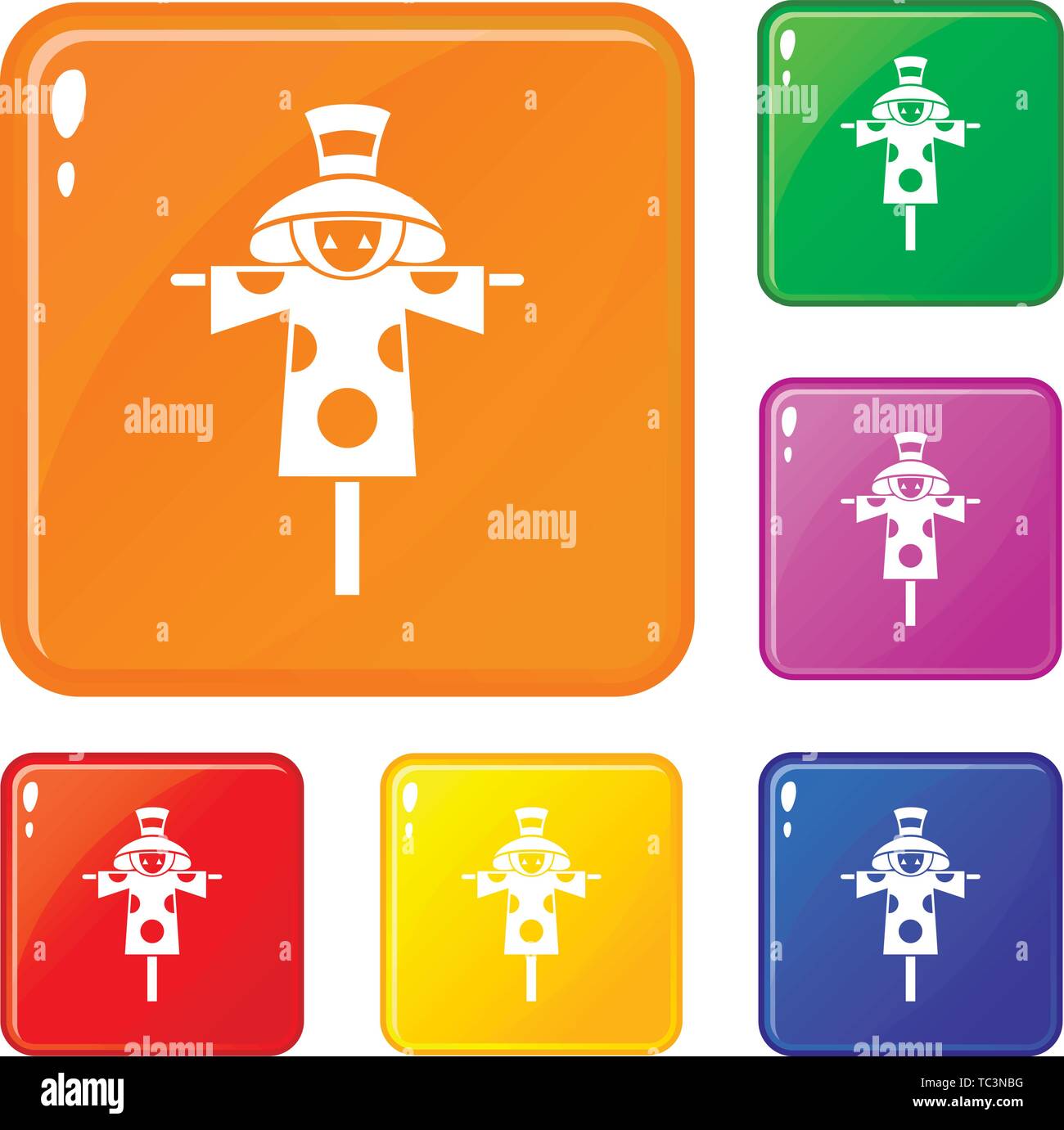 Scarecrow icons set vector color Stock Vector Image & Art - Alamy
