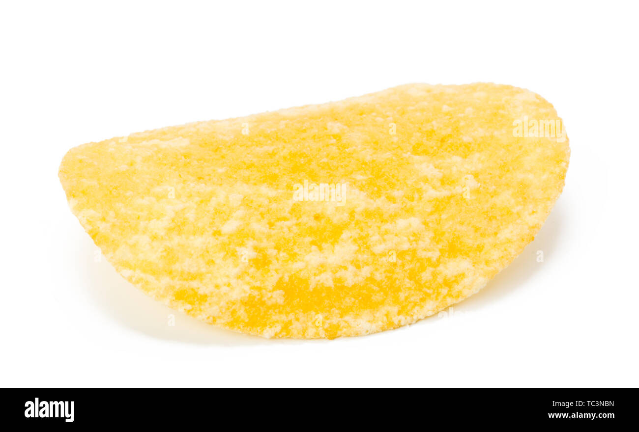yellow potato chips isolated on white Stock Photo - Alamy