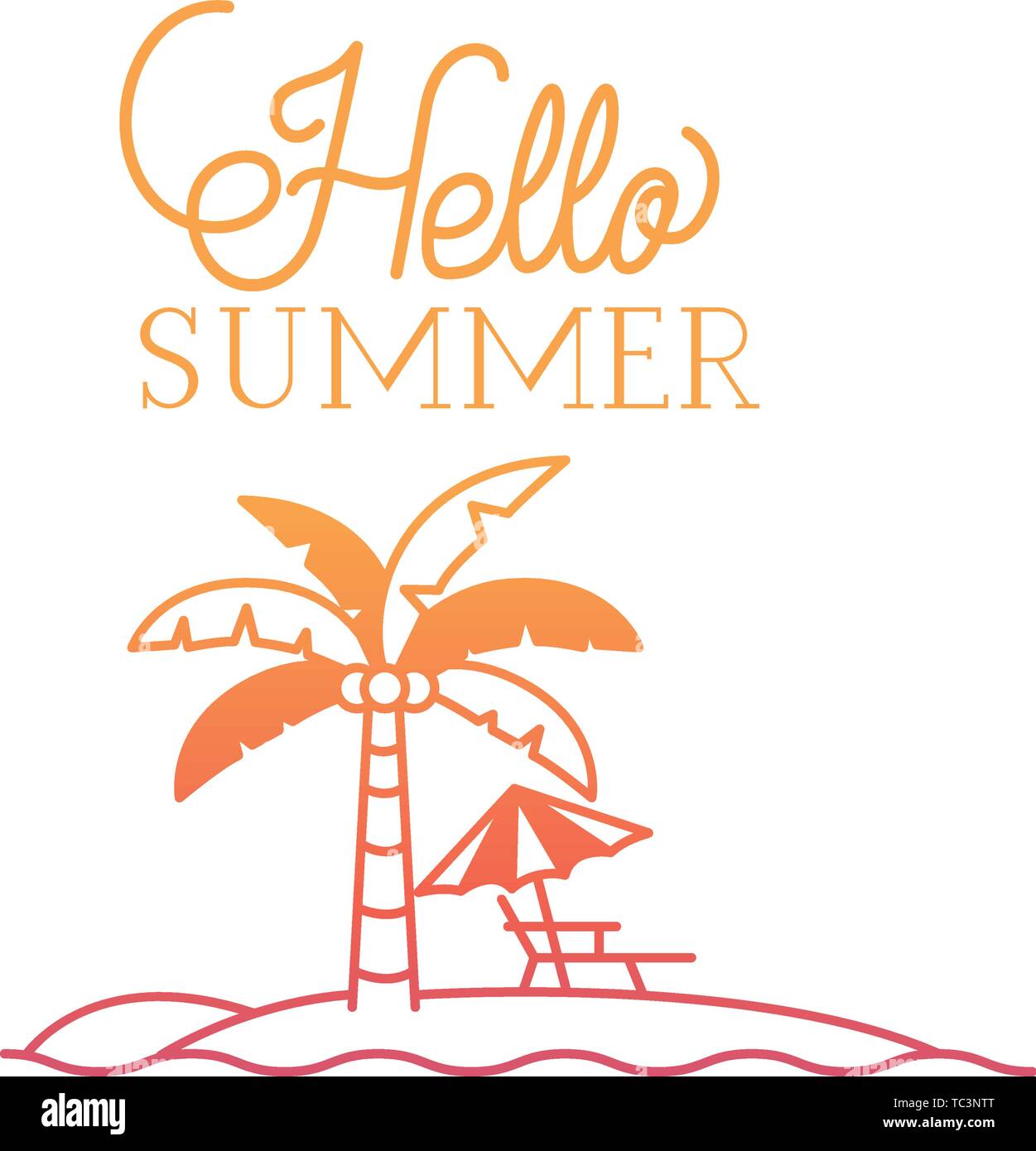 hello summer label with colorful image Stock Vector Image & Art - Alamy