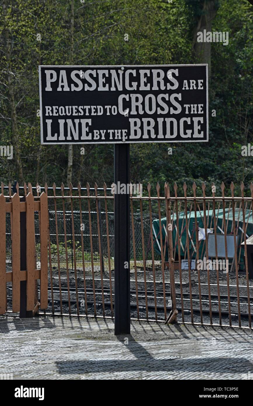 Old railway warning notice hi-res stock photography and images - Alamy