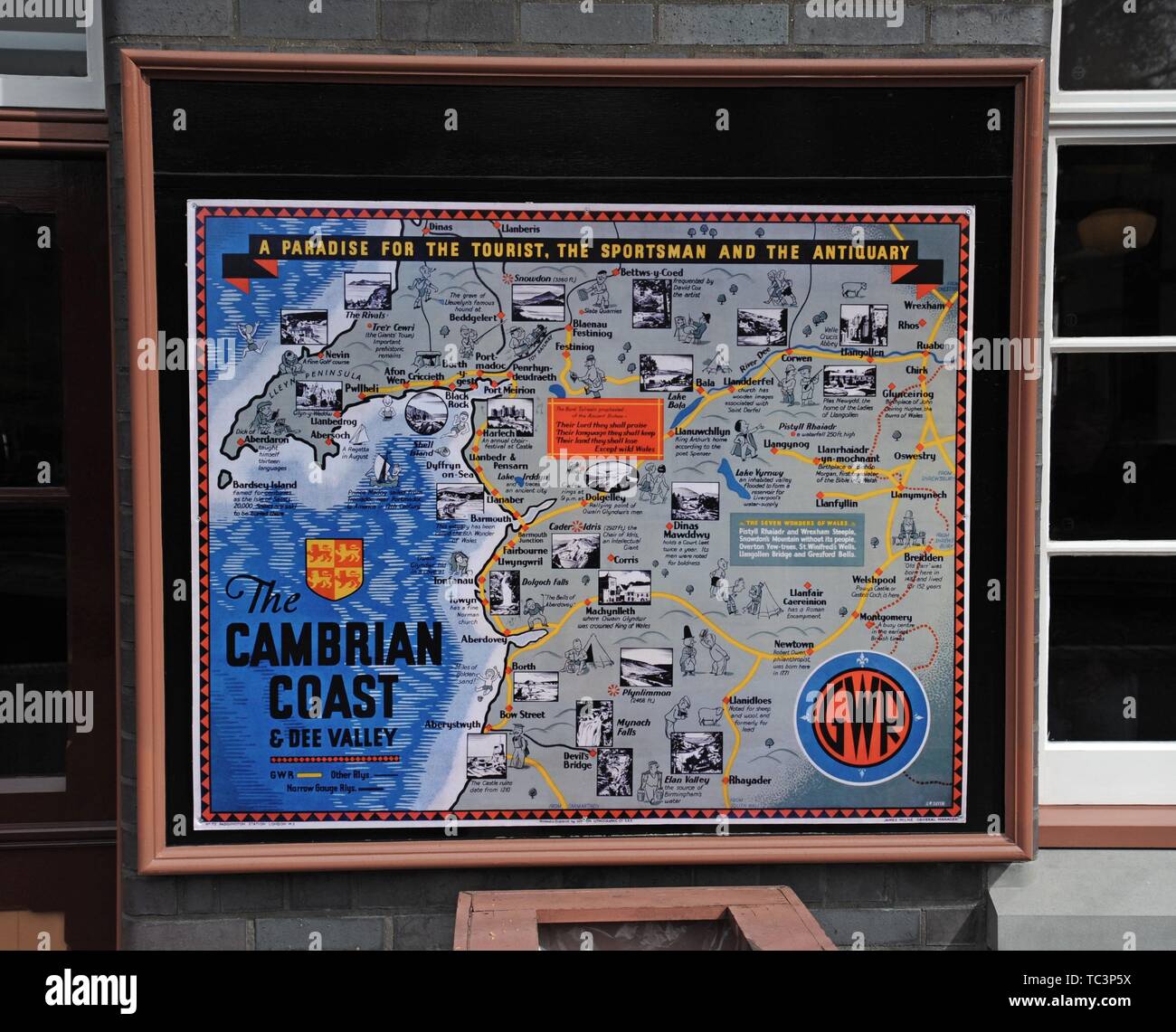 A vintage GWR map of the Cambrian Coast in North Wales railway ...