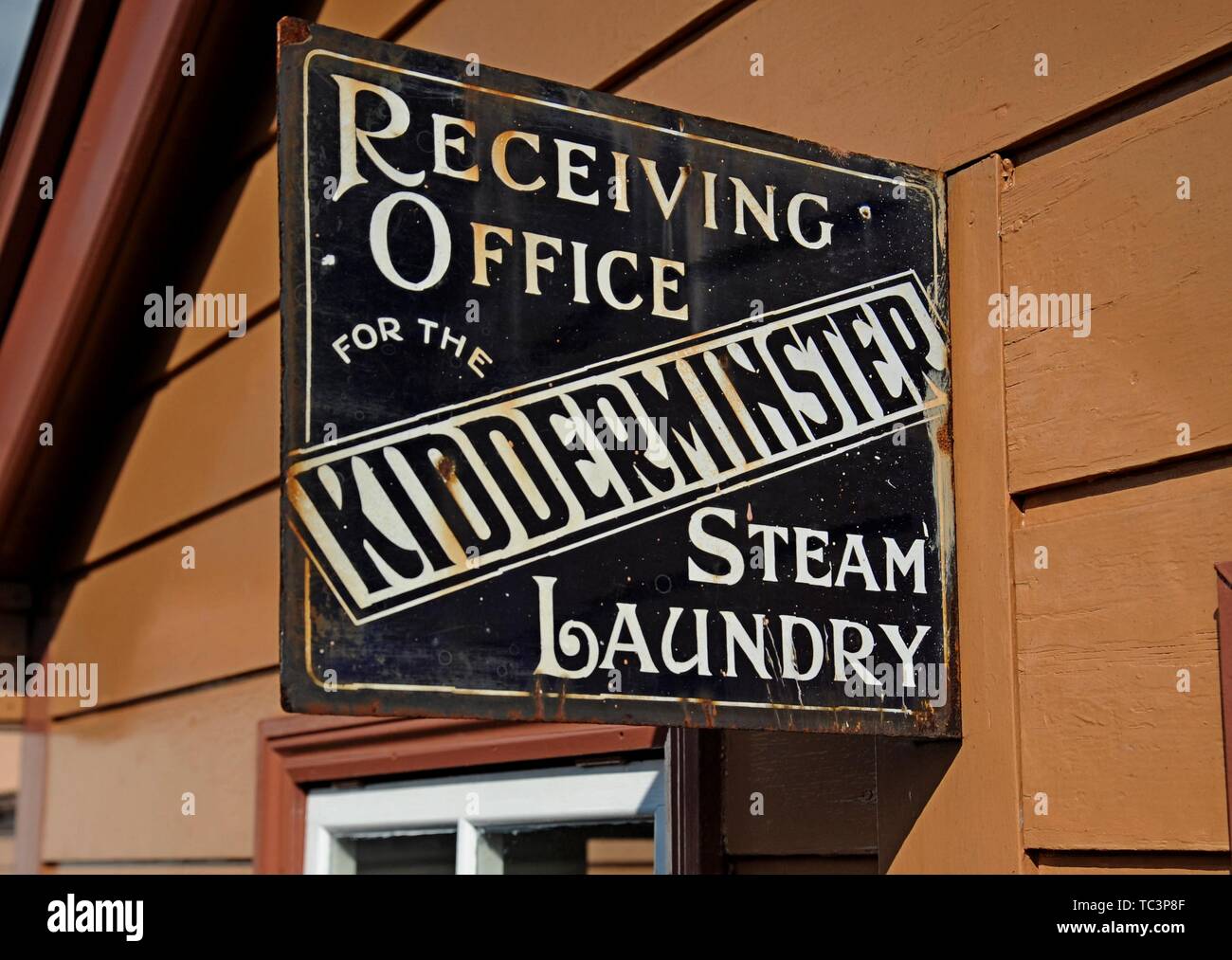 A vintage sign advertising the Kidderminster Steam Laundry at ...