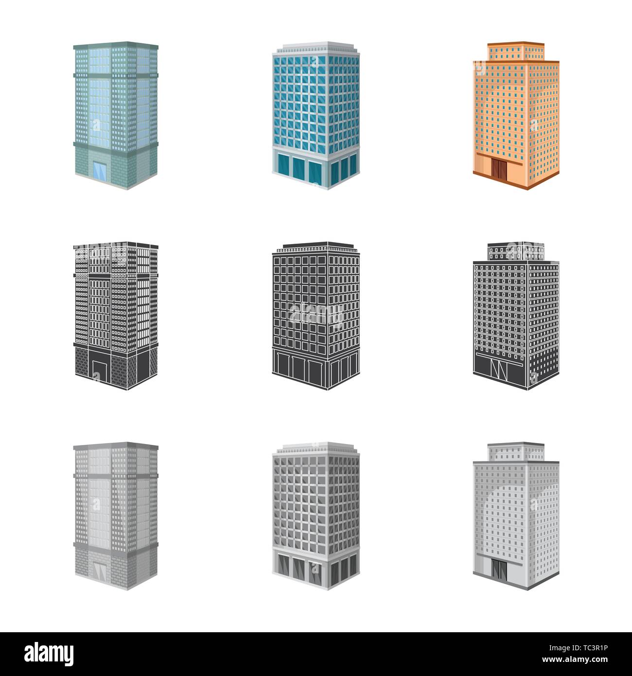 Vector design of construction and building icon. Set of construction ...